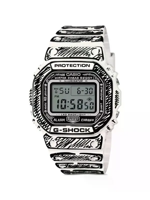 Casio G-shock Digital Watch With Sketch-print Resin Strap