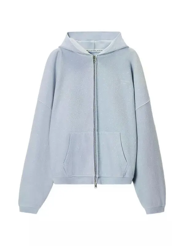 Alexander Wang Hotfix-embellished Zip-up Hoodie