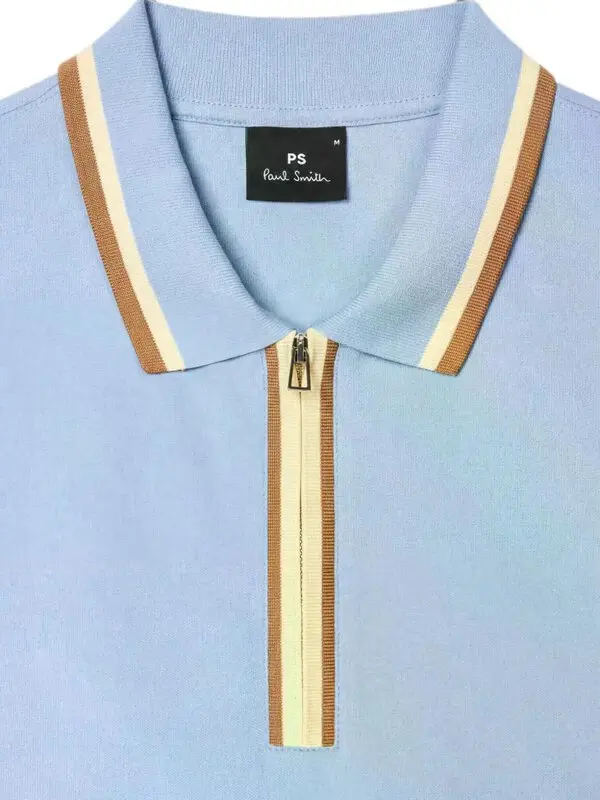 Paul Smith Zip-up Piqué Polo Shirt