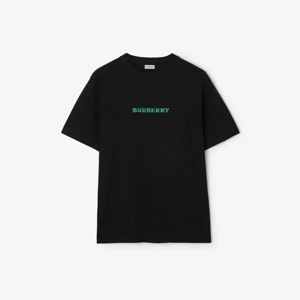 Burberry Heritage Logo Cotton T-shirt - Black