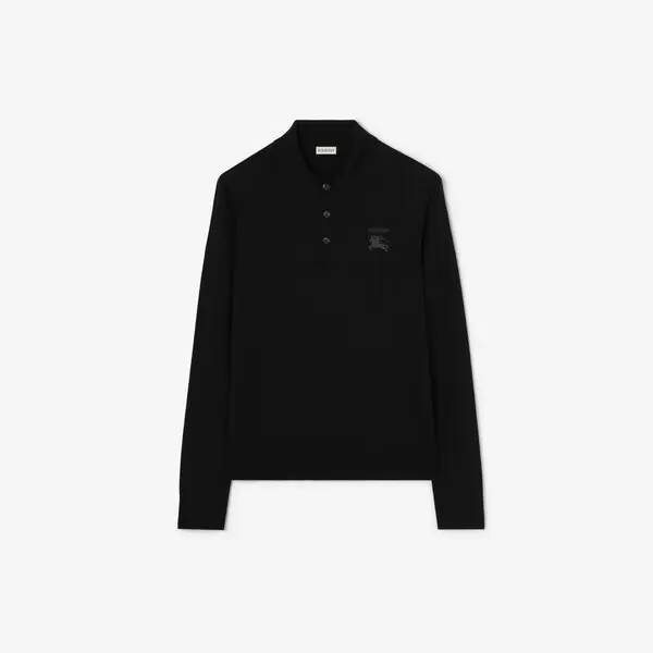 Burberry Long-sleeve Knight Wool Polo Shirt