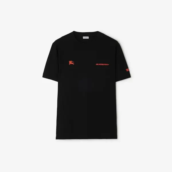 Burberry London Map Cotton T-shirt - Black