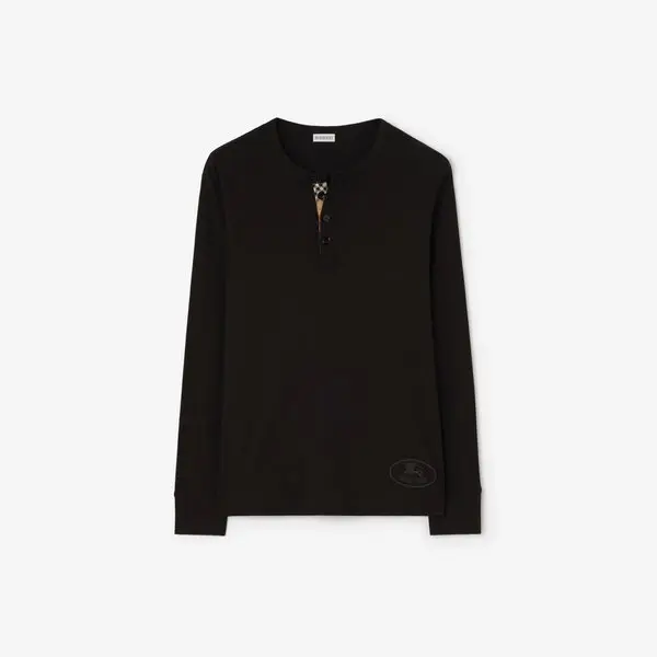Burberry Long-sleeve Cotton Top - Black