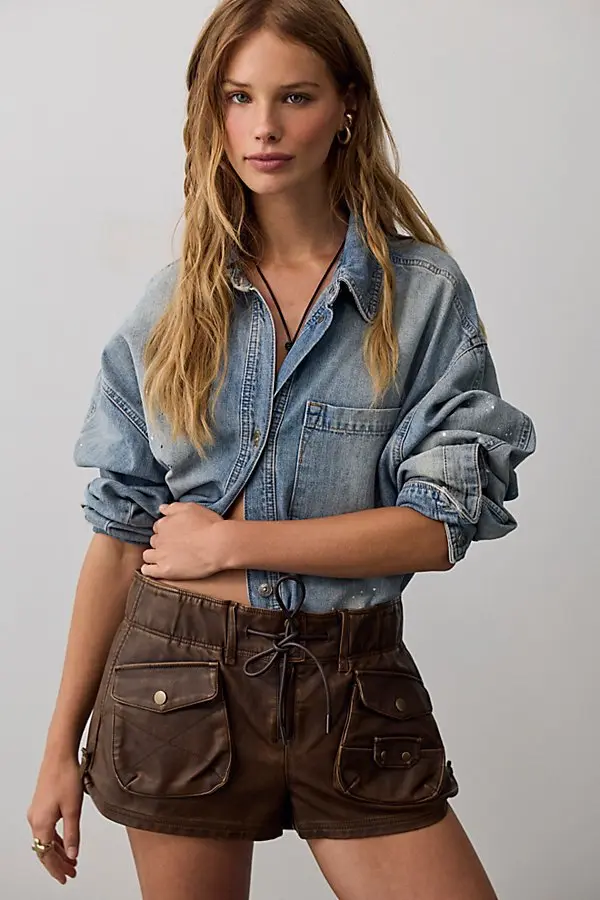 We The Free Waimea Vegan Slouchy Shorts - Rusty