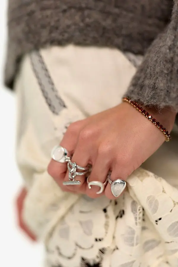 Free People Gold Plated Tennis Bracelet With Baguette Stones - Light Topaz