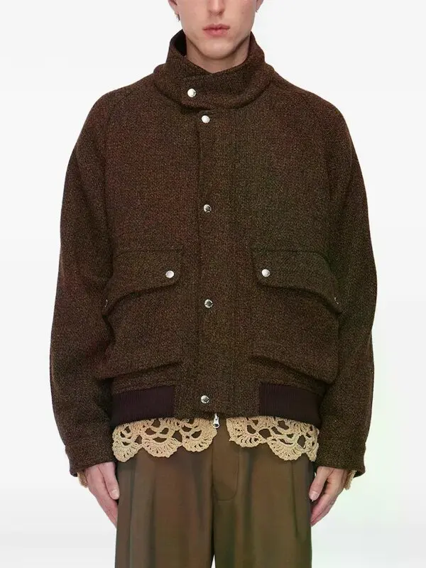 SONG FOR THE MUTE Tweed Raglan-sleeve Jacket