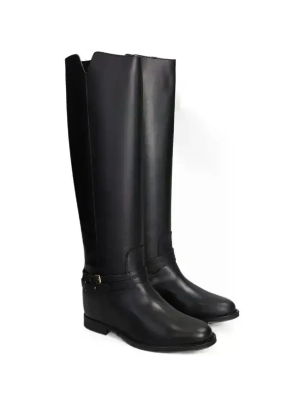 VIA ROMA 15 Leather Buckle-strap Boots