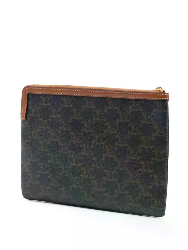 Celine 2021 Small Triomphe Coated Canvas Clutch Bag