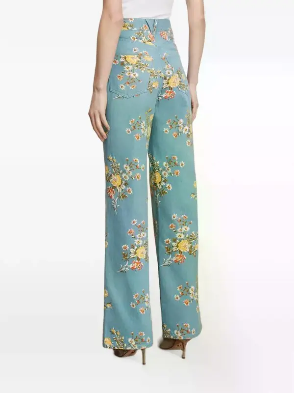 Veronica Beard Taylor Floral-print Jeans - Blue