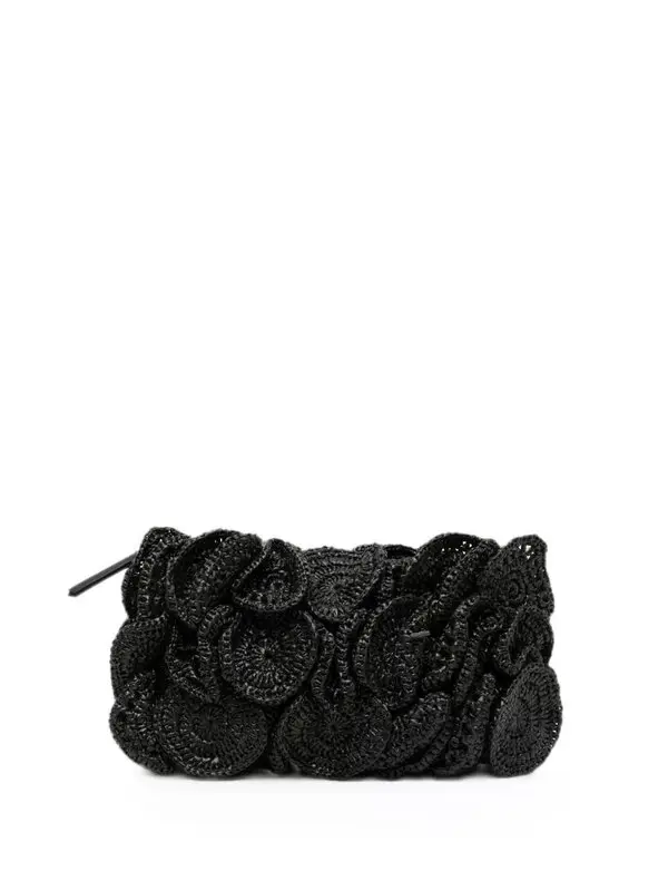 Farm Rio Flower-effect Clutch Bag - Black