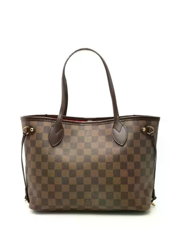 LOUIS VUITTON 2008 Damier Ebene Neverfull Pm Tote Bag