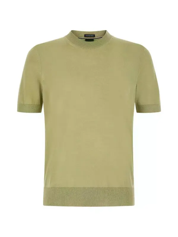 BOSS Virgin Wool Ribbed Trim T-shirt