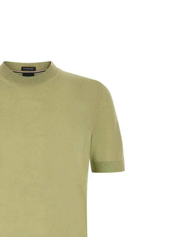 BOSS Virgin Wool Ribbed Trim T-shirt