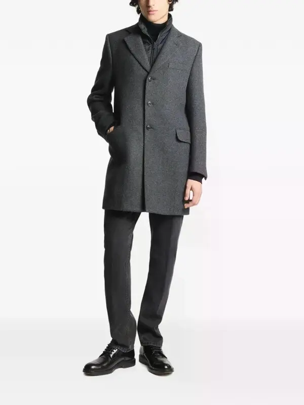 FAY Herringbone-pattern Double Coat