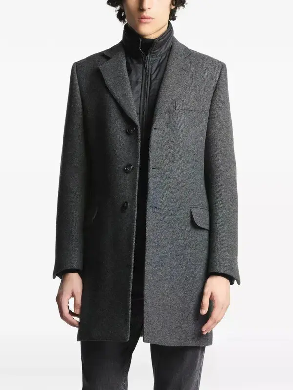 FAY Herringbone-pattern Double Coat