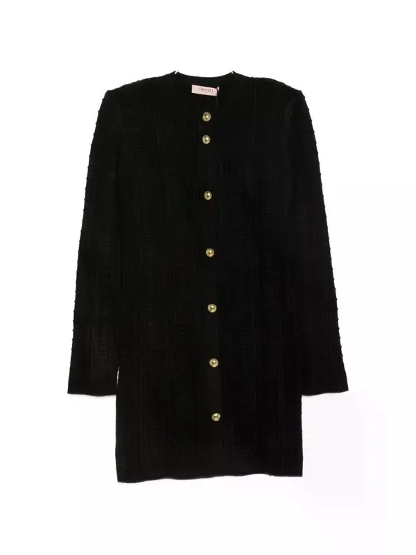 TWINSET Cable-knit Button-front Mini Dress - Black