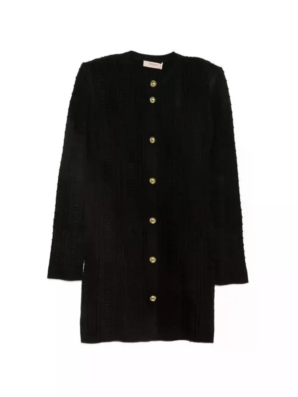 TWINSET Cable-knit Button-front Mini Dress - Black
