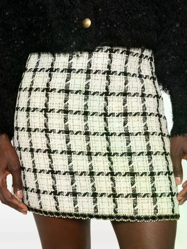 TWINSET Check Pattern Mini Skirt