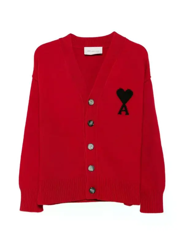AMI Paris De Coeur Cardigan - Red