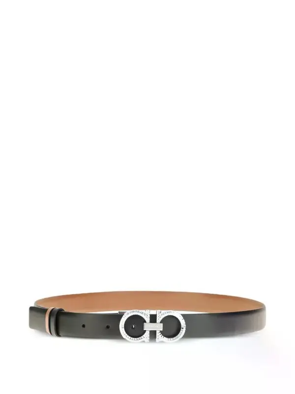 FERRAGAMO Reversible And Adjustable Belt With Hammered Gancini
