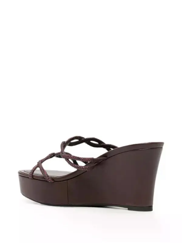 Rene Caovilla 80mm Braid Crystal-embellished Wedge Sandals