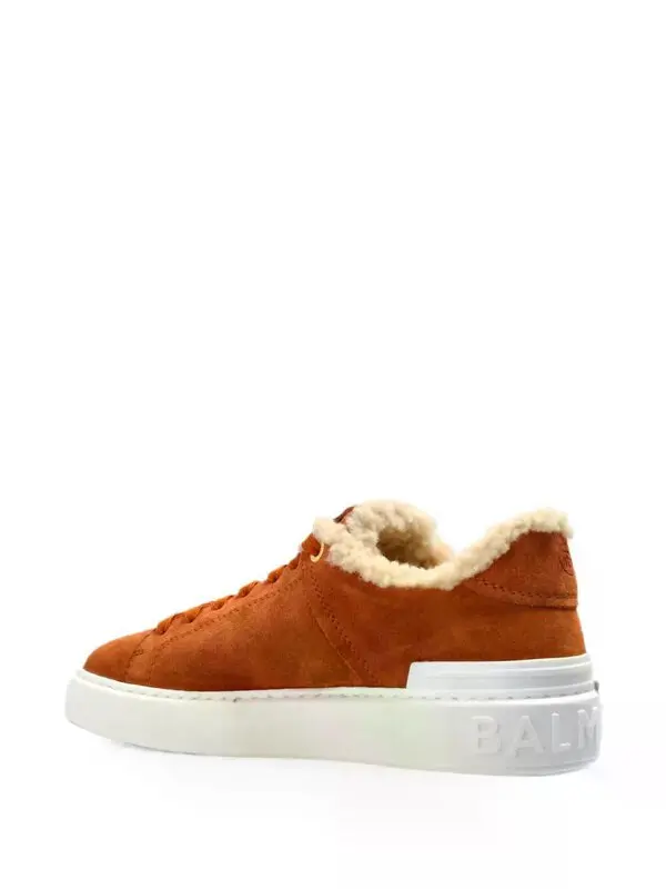 Balmain B-court Shearling-trim Sneakers