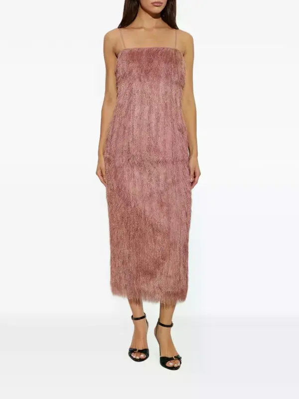 Balmain Fringe-detailing Spaghetti-strap Dress