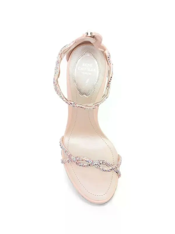 Rene Caovilla 130mm Braided Crystal Embellished Platform Sandals