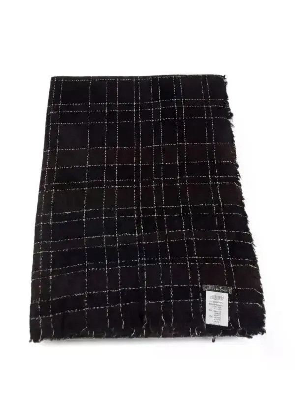 Faliero Sarti Check-pattern Frayed Scarf