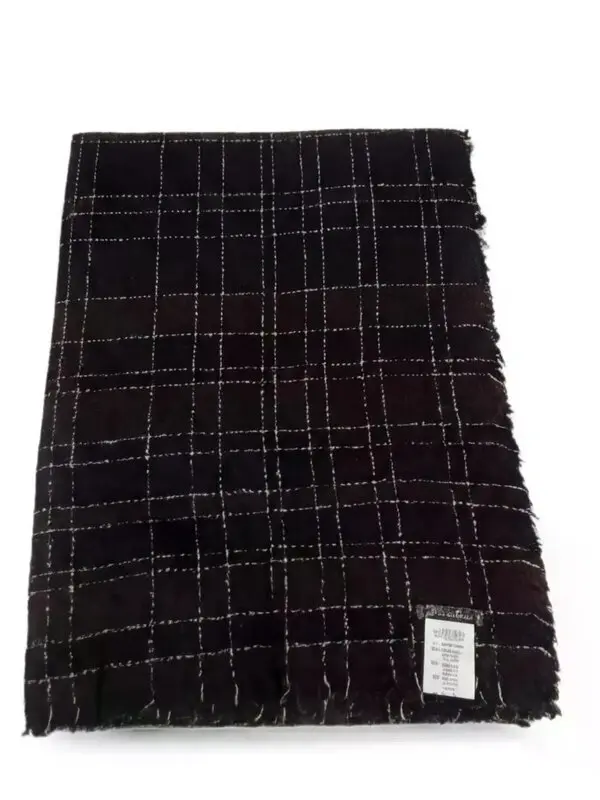Faliero Sarti Check-pattern Frayed Scarf