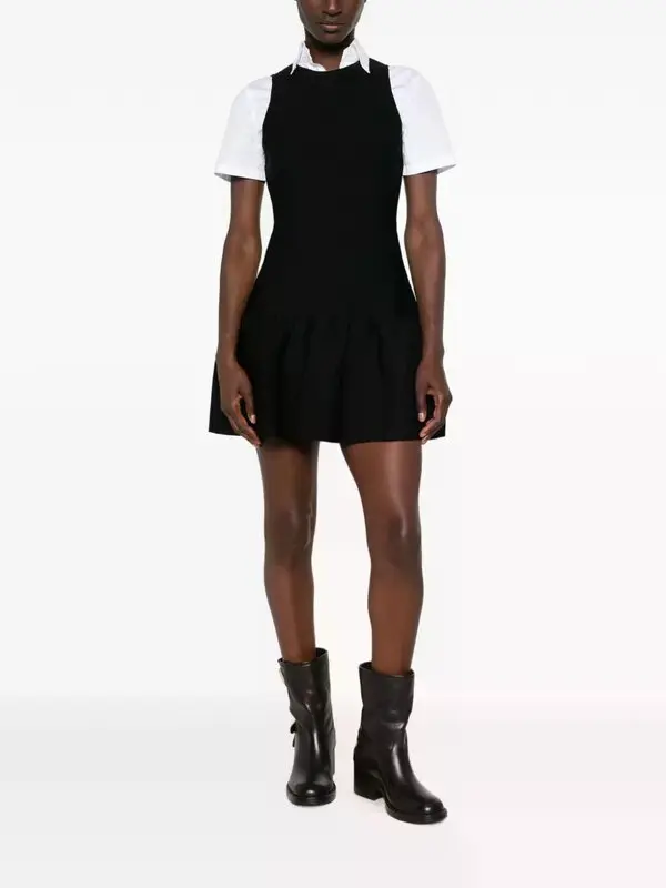 TWINSET Sleeveless Mini Dress With Gold-tone Logo Plaque
