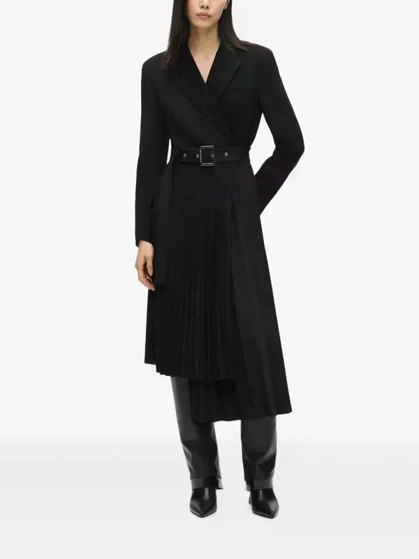 Karl Lagerfeld Asymmetrical Tailored Dress With Pleated Skirt