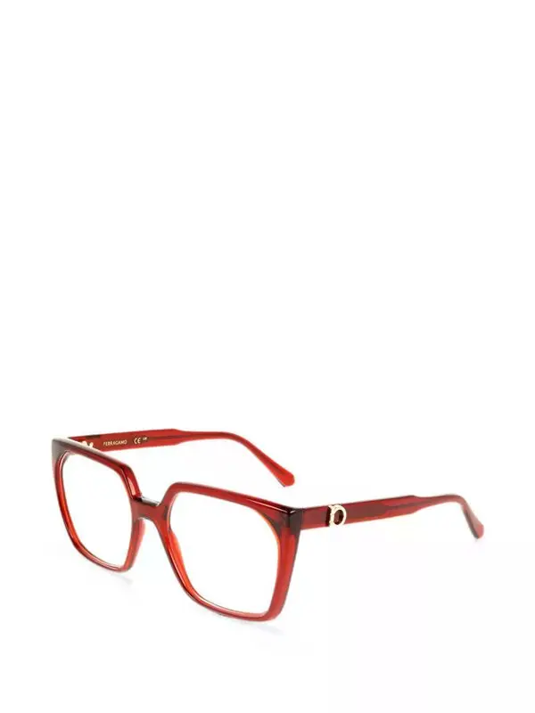 FERRAGAMO Gancini-detail Geometric-frame Glasses