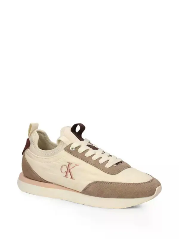 Calvin Klein Suede-panelled Logo-embroidered Runner Sneakers