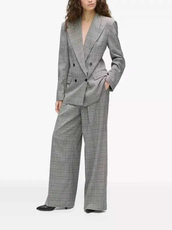 Karl Lagerfeld Houndstooth Pattern Wide-leg Trousers