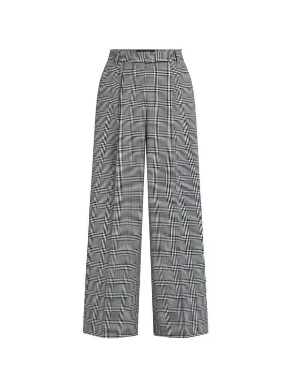 Karl Lagerfeld Houndstooth Pattern Wide-leg Trousers - Grey