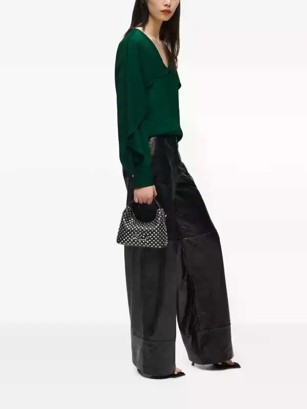Karl Lagerfeld V-neck Flounce Blouse