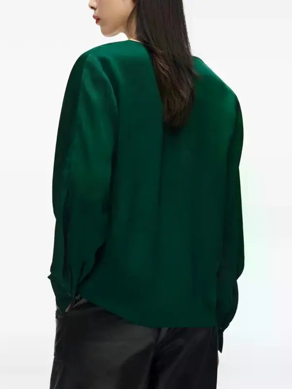 Karl Lagerfeld V-neck Flounce Blouse