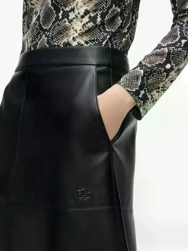 Karl Lagerfeld Faux-leather Panelled Skirt
