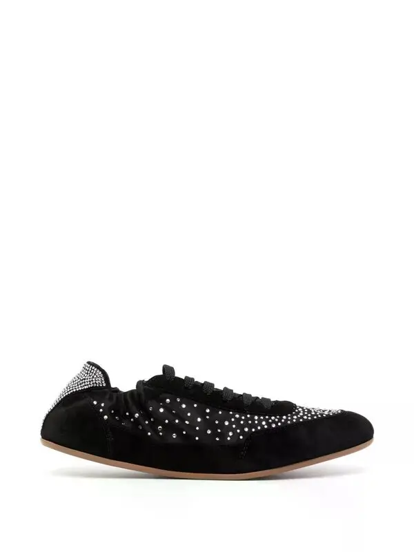 Rene Caovilla Florence Crystal Embellished Sneakers - Black