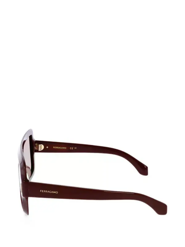FERRAGAMO Geometric Frame Sunglasses