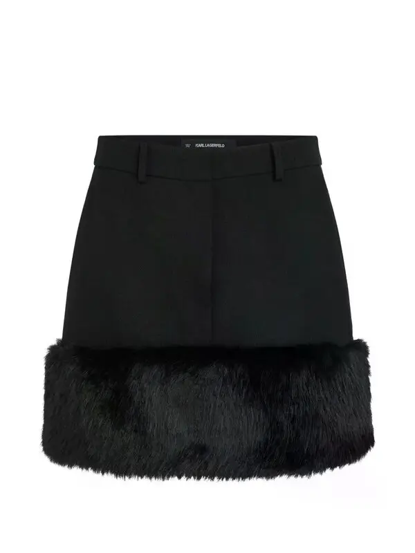 Karl Lagerfeld Faux-fur Trim Mini Skirt
