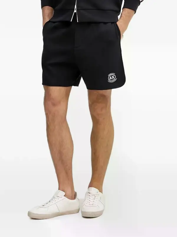 Armani Exchange Logo-patch Side-stripe Shorts