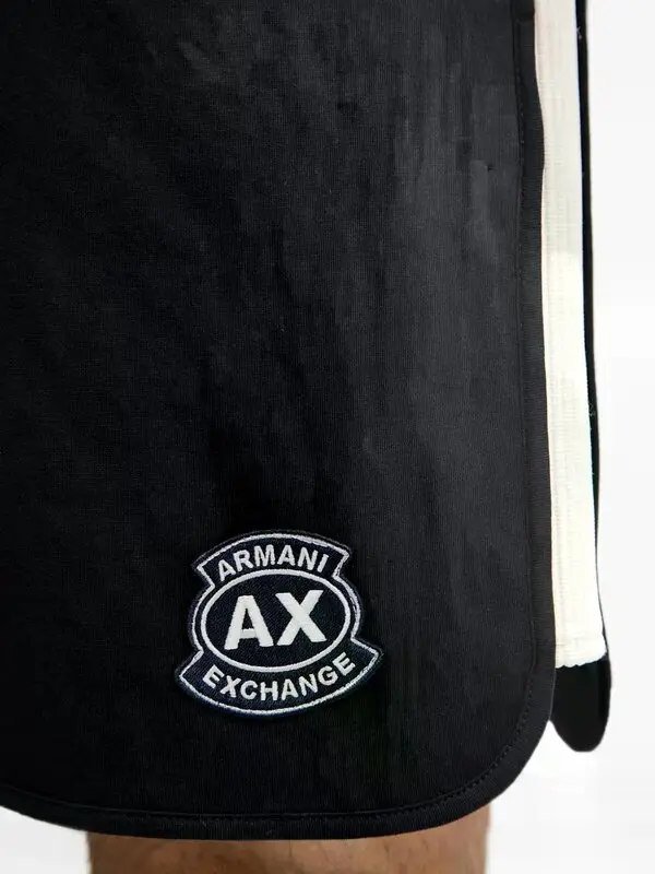 Armani Exchange Logo-patch Side-stripe Shorts