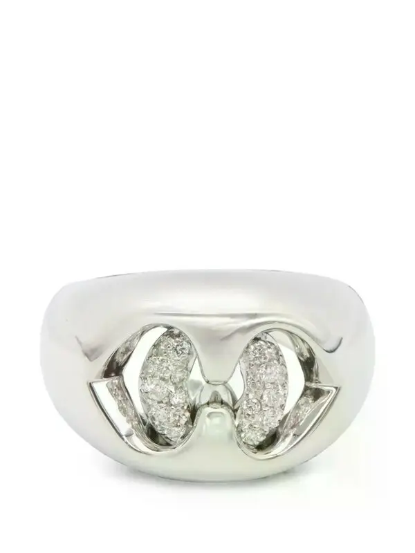 BVLGARI 2010s Abraccio Diamond Ring - Silver