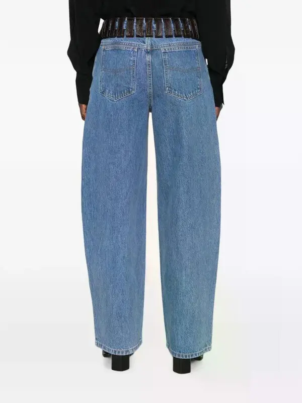 IRO PARIS Archies Wide Leg Jeans With Leather Trim