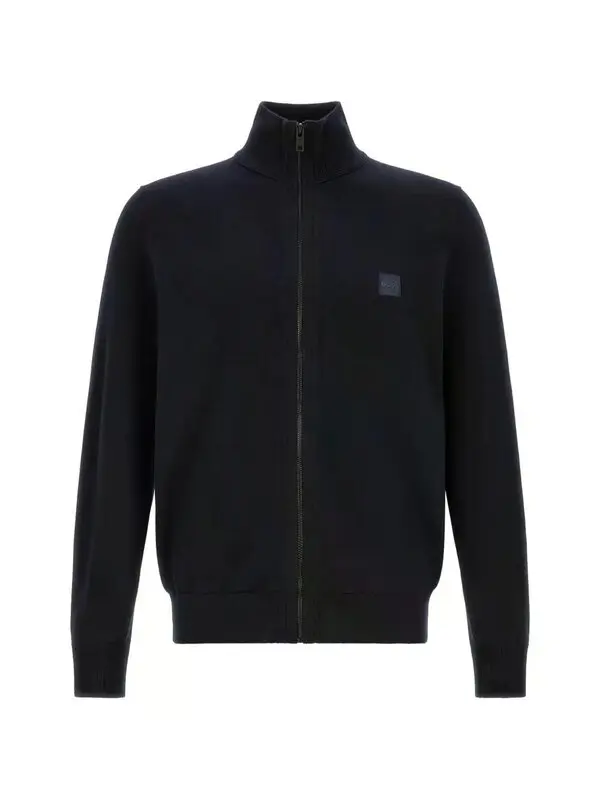 BOSS Knitted Jacket In Cotton And Cashmere