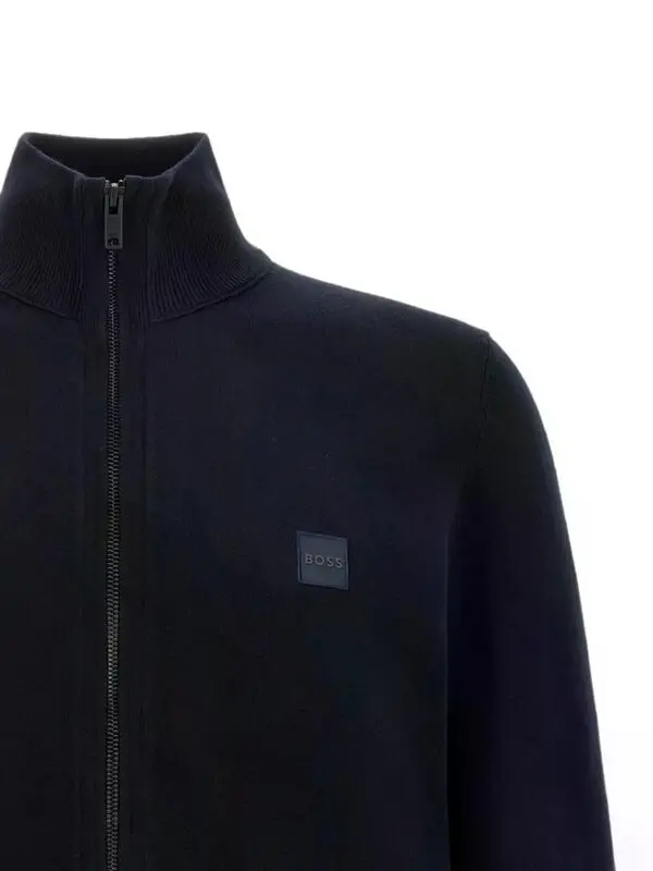 BOSS Knitted Jacket In Cotton And Cashmere