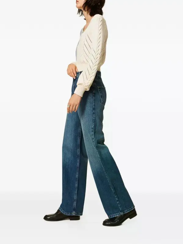 TWINSET Wide-leg Jeans With Ripped Details