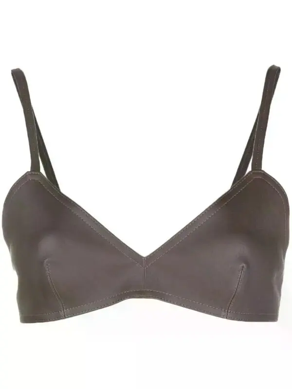 THE MANNEI Sierra Leather Bralette - Brown